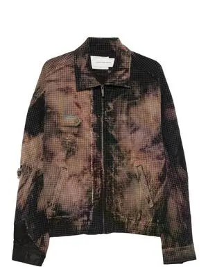 FENG CHEN WANG Tie-dye Distressed Jacket - Black