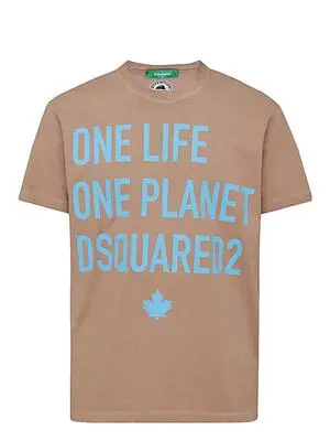 Dsquared2 Slogan Printed Crewneck T-shirt - Nude