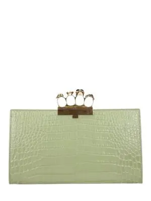 Alexander McQueen Four Ring Clutch - Lightgreen