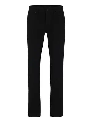 Hugo Boss Mid-rise Tapered-leg Trousers - Black