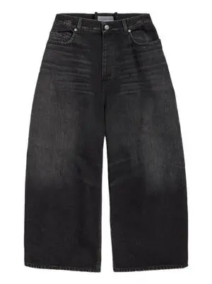Balenciaga Round Fit Wide-leg Jeans - Black