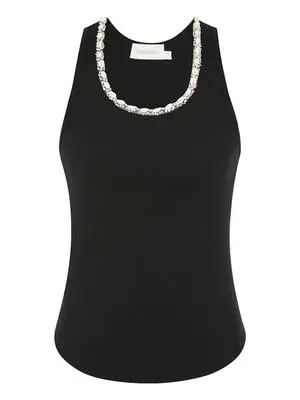 Zimmermann Embellished Scoop Neck Tank Top - Black