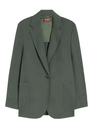 Max Mara Long-sleeved Collared Blazer - Khaki