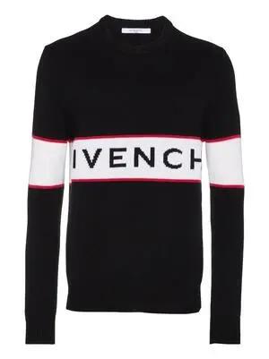 Givenchy Logo Intarsia Knitted Jumper - Black