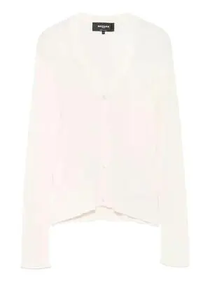 ROCHAS Rochas Ribbed-Knit V-Neck Cardigan