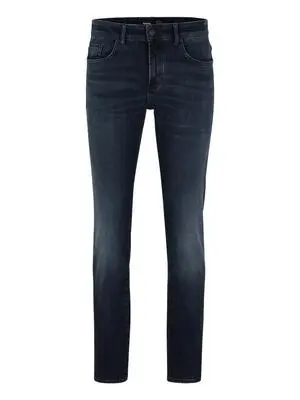 Hugo Boss Logo Patch Cotton Jeans - Black