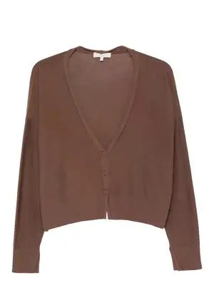 Antonelli Firenze V-neck Cropped Cardigan - Neutrals