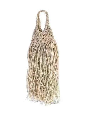 HIBOURAMA Vannifique Crystal-embellished Fringed Shoulder Bag - Neutrals
