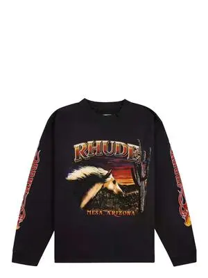 Rhude Mesa Stallion Graphic Print Sweater - Black