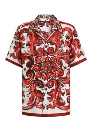 Dolce & Gabbana Dolce Gabbana Majolica-printed Twill Hawaii Shirt - Brown