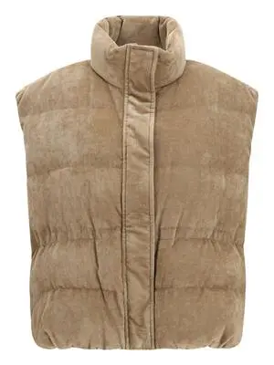 Brunello Cucinelli Corduroy Padded Gilet - Brown
