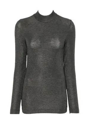 Brunello Cucinelli High Neck Metallic-effect Sweater - Black