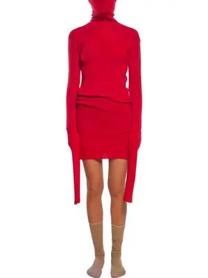 ROT Knitted Button-up Sweater - Red
