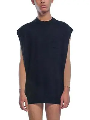 ROT Button-fastening Vest - Black