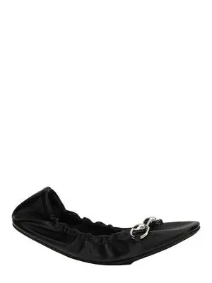 Gucci Prima Leather Ballet Flats - Black