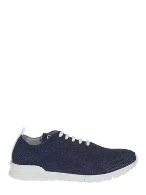 Kiton Lace-up Knitted Sneakers - Blue