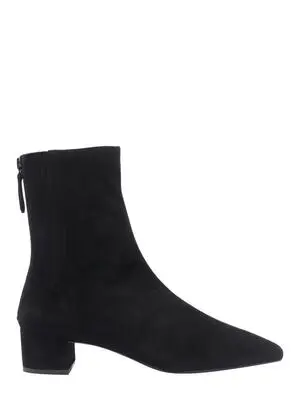 AQUAZZURA Honore Pointed Toe Zip Up Block Heel Boots - Black