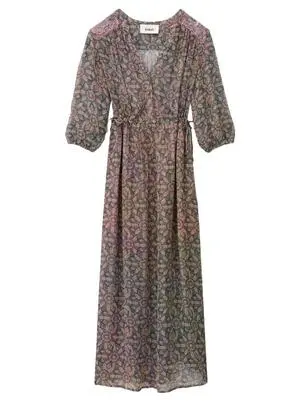 Ba&sh Floral Print Midi Dress - Blue