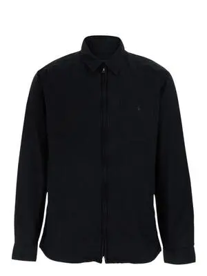 Polo Ralph Lauren Zip-front Shirt Jacket With Cuffed Sleeves - Black