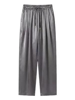 DANAMÉ Satin Drawstring Track Pants - Grey
