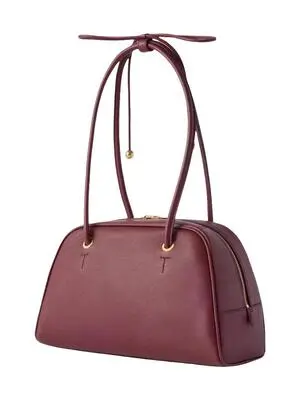 Furla Pebbled Leather Dome Tote Bag - Red