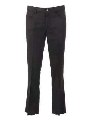 FAY Fringed Hem Five-pocket Trousers - Black