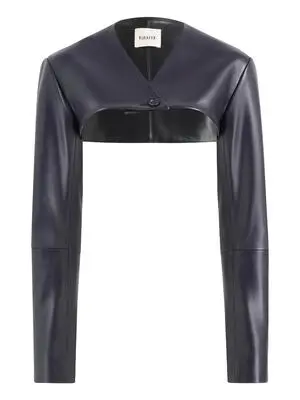 Khaite Onno Plonge" Leather Jacket - Navy