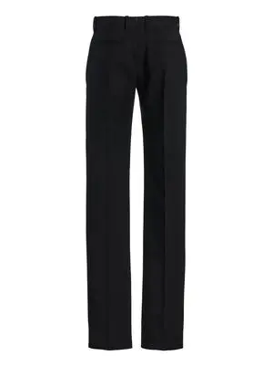 Calvin Klein Slim Wool Straight-leg Trousers - Black