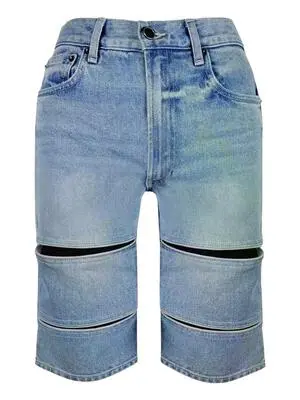 CONTESSA MILLS Arcana Leather-piped Shorts - Blue