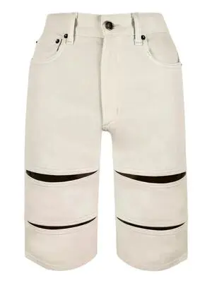 CONTESSA MILLS Arcana Cut-out Denim Shorts - Neutrals
