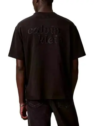 Calvin Klein Logo-embroidered T-shirt - Black