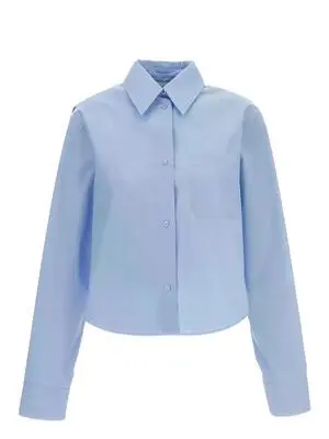 Sportmax Pleated-back Patch-pocket Shirt - Blue