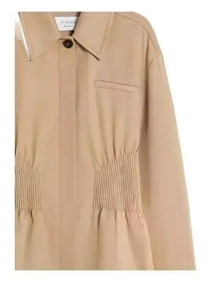 Sportmax Camel Brown Shirred Waist Jacket - Neutrals