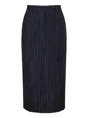 Pinko Pinstripe Pattern Pencil Maxi Skirt - Blue