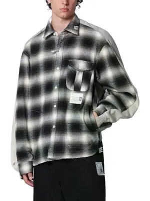 Mihara Yasuhiro Check-pattern Panelled Jacket - Neutrals