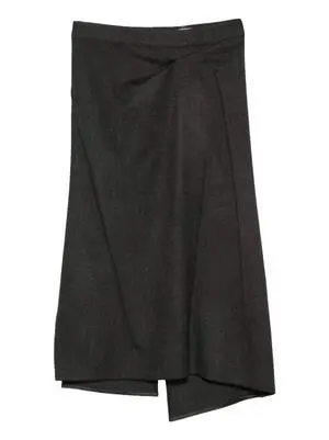 Victoria Beckham Pressed Midi Skirt - Grey