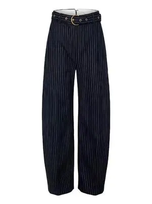 Pinko Pinstripe Belted Trousers - Blue