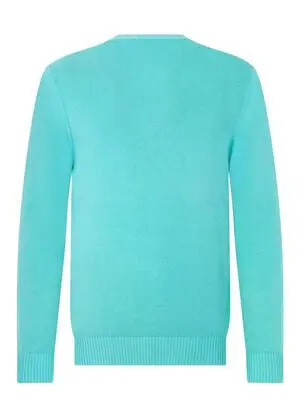 Fedeli Crew Neck Long Sleeve Sweater - Blue