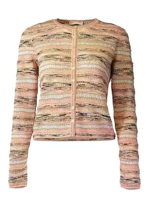 Ulla Johnson Mia Horizontal Stripe Cardigan - Pink