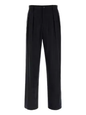 Emporio Armani Pleated Wool Trousers - Blue