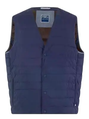 Fedeli Padded Quilted Gilet - Blue