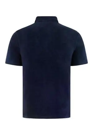 Fedeli Short-sleeve Terry-cloth Polo Shirt - Blue