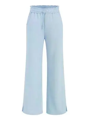 OCEAN DRIVE Fleece Track Pants With Ruffle Trim - Blue