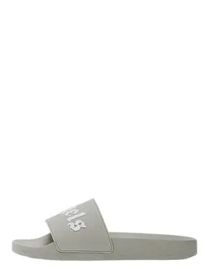 Palm Angels Logo Print Slippers - Grey