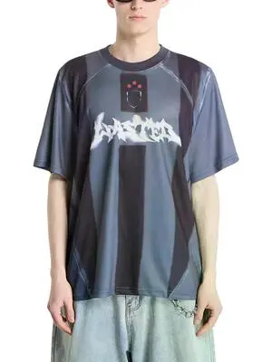 WASTED Spray Football Jersey Raglan-sleeve T-shirt - Black