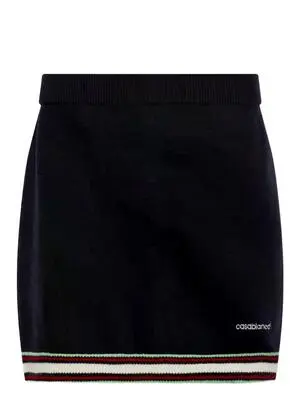Casablanca Striped Wool Knit Shorts - Blue