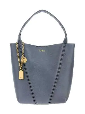 Chloé Air Force Leather Small Spin Shopping Bag - Blue