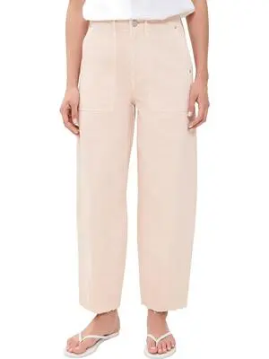Blanknyc Feeling Peachy" Relaxed Fit Jeans With Raw Edge Hem - Pink