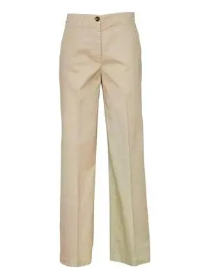 QL2 QUELLEDUE High-waisted Creased Wide-leg Trousers - Neutrals
