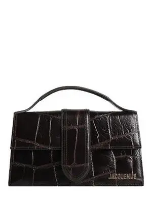 Jacquemus Il Grande Bambino Handbag In Dark Leather - Black